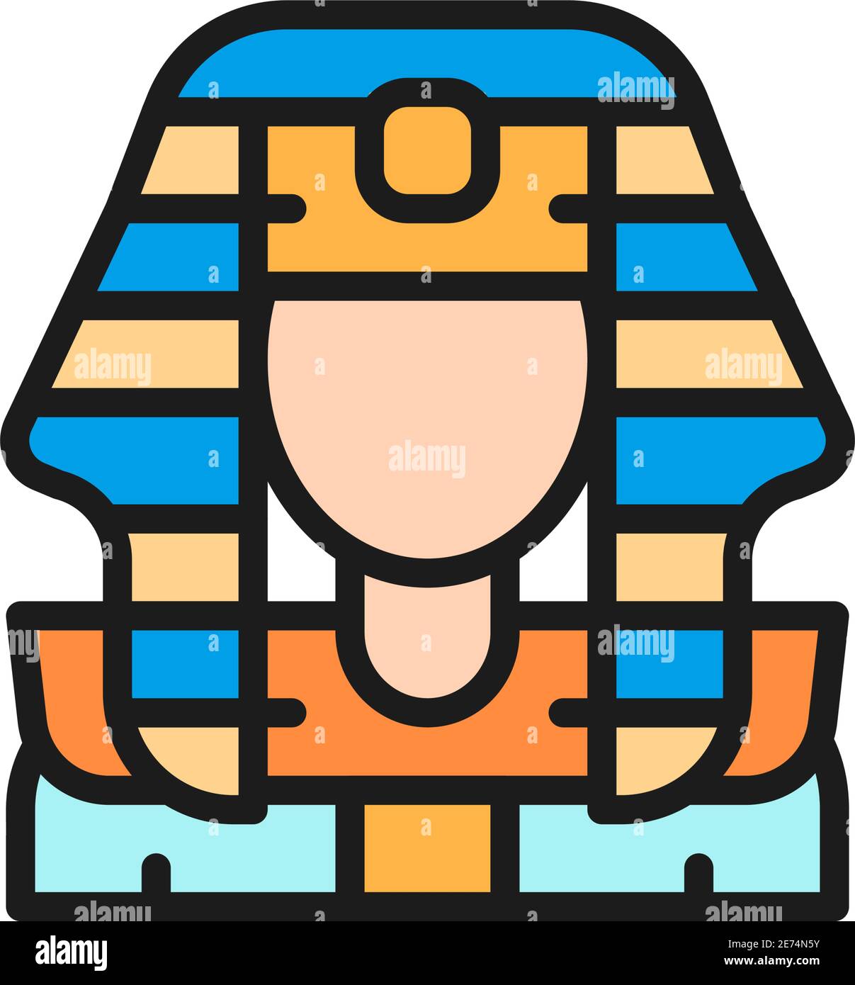 Egyptian pharaohs mask, Tutankhamun color line icon Stock Vector Image ...