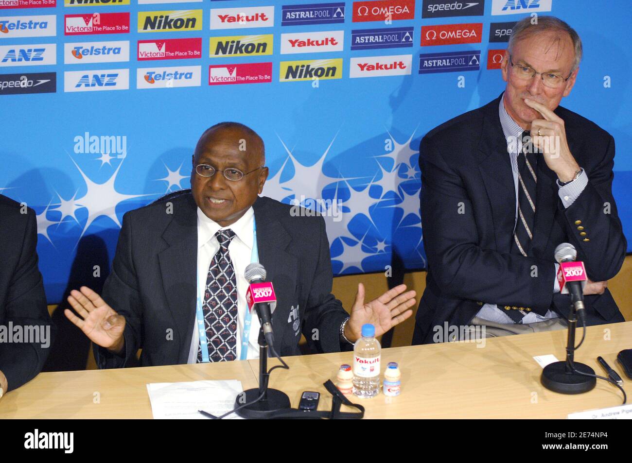 Sam Ramsamy, vice president and spokesperson of FINA and Dr Andrew Pipe ...