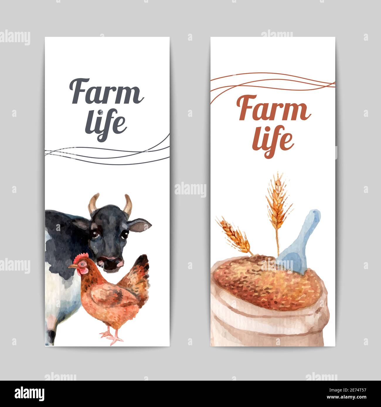 Domestic animals breeding and crops harvesting farming production 2 ...