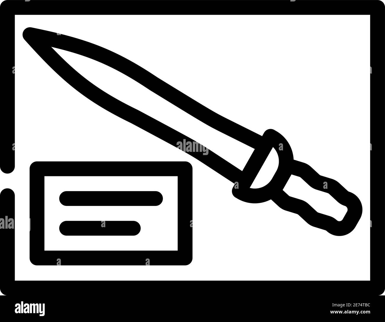 gladius museum exhibit line icon vector illustration Stock Vector Image ...