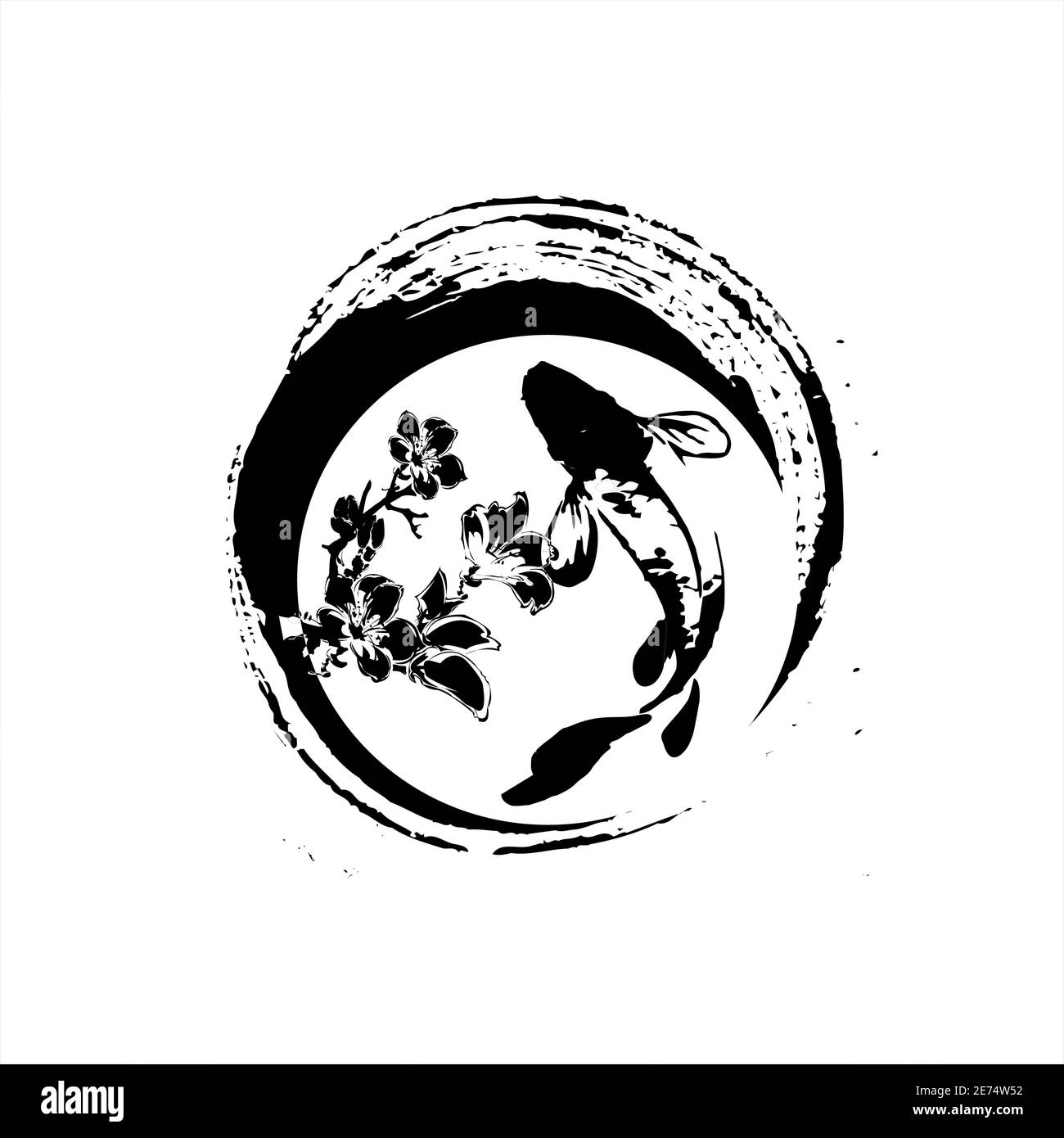 legendary japan koi fish logo, luck, prosperity, and good fortune Stock ...