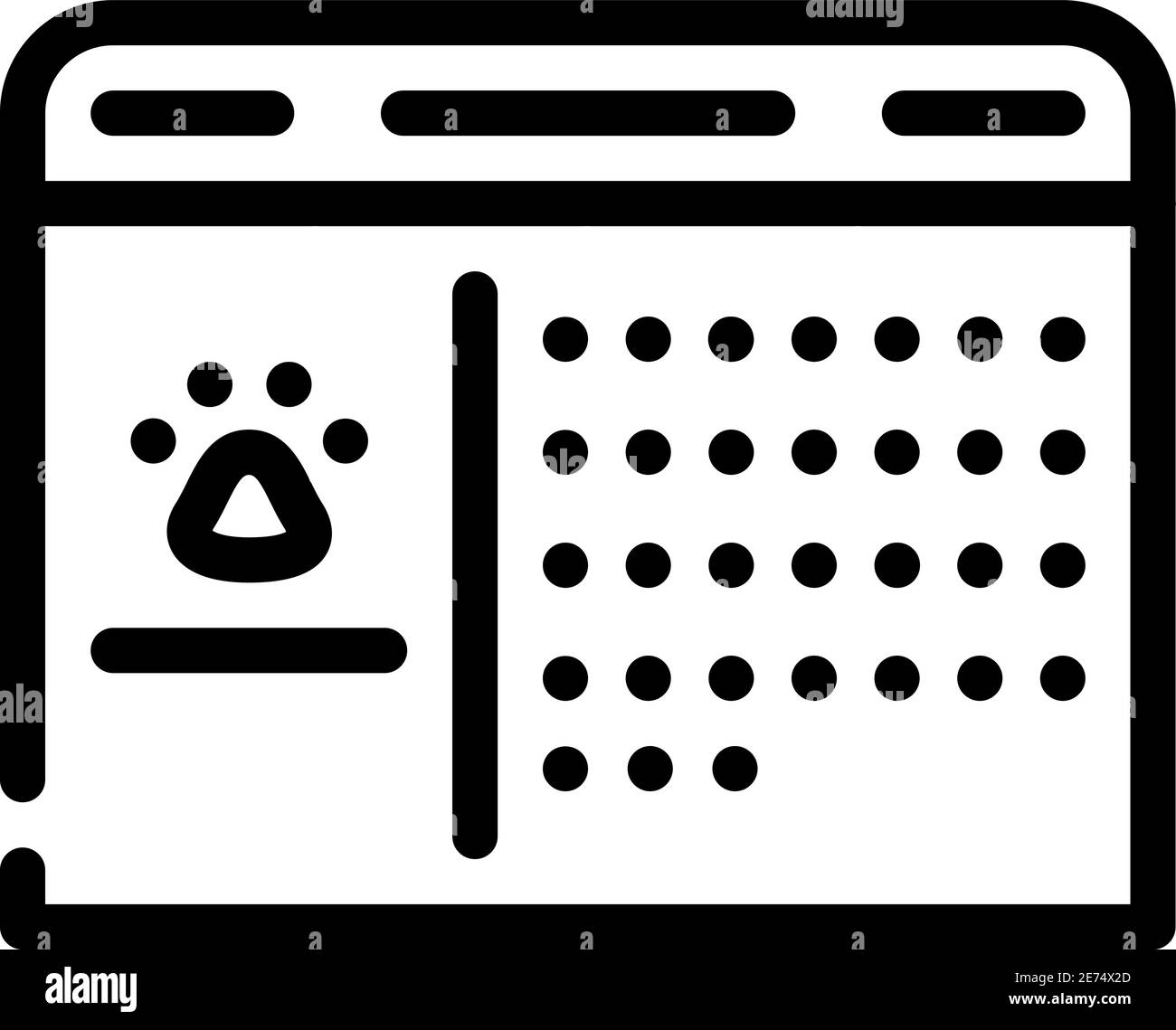 date for visit groomer line icon vector illustration Stock Vector Image ...