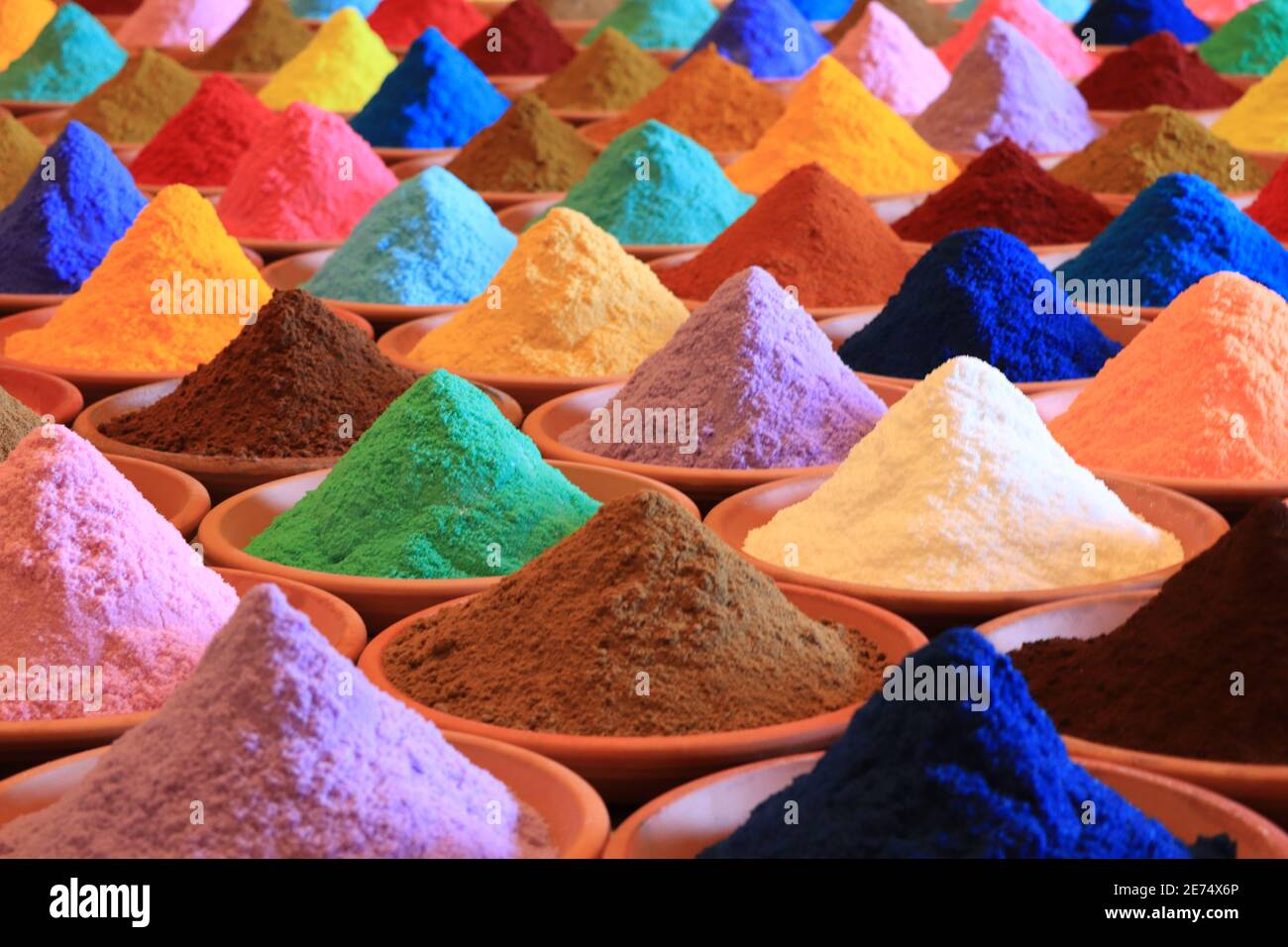 Various spices selection. multicolored powder dyes Stock Photo - Alamy