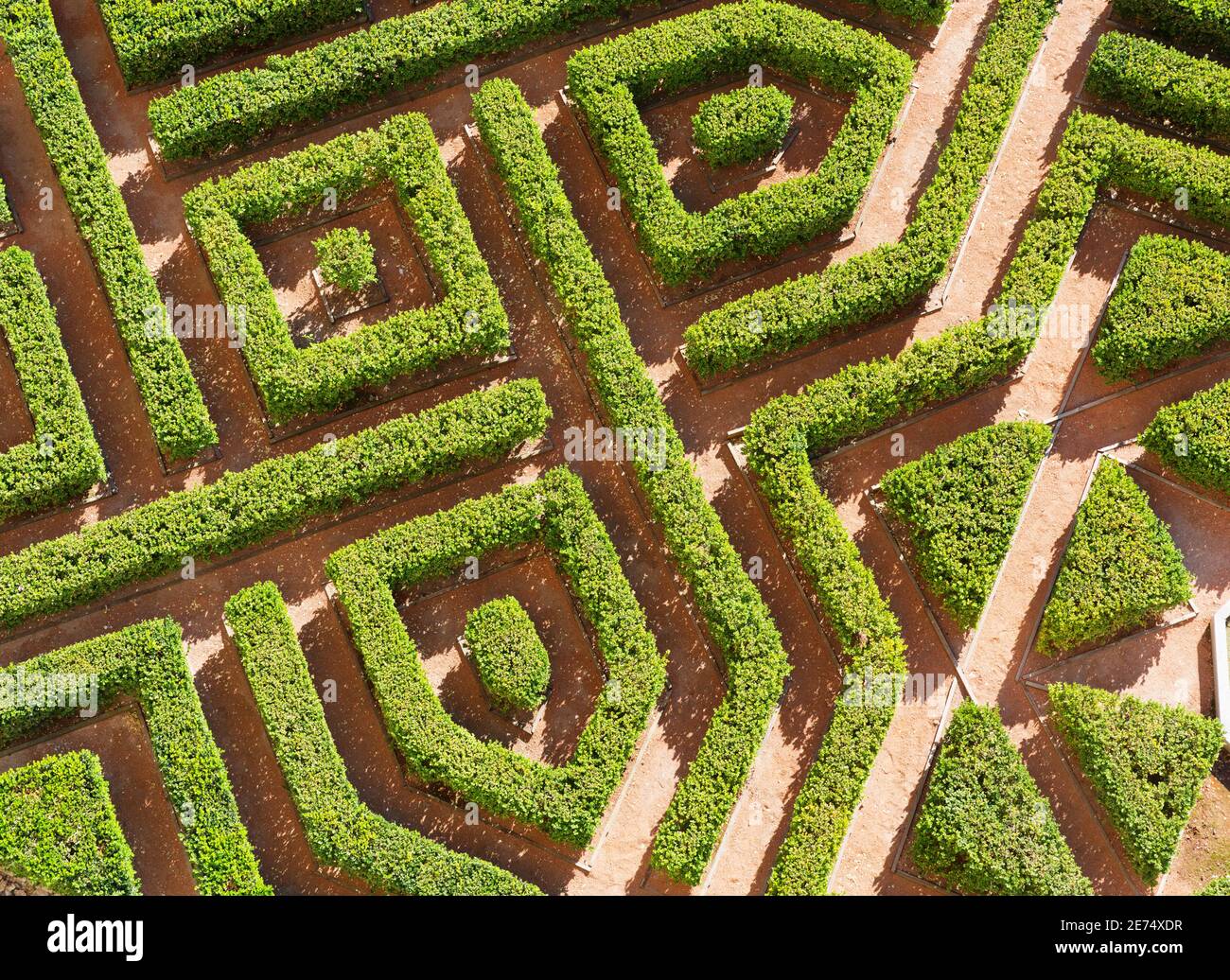 Segovia Spain: Aerial view of a hedge maze on the grounds of the ...