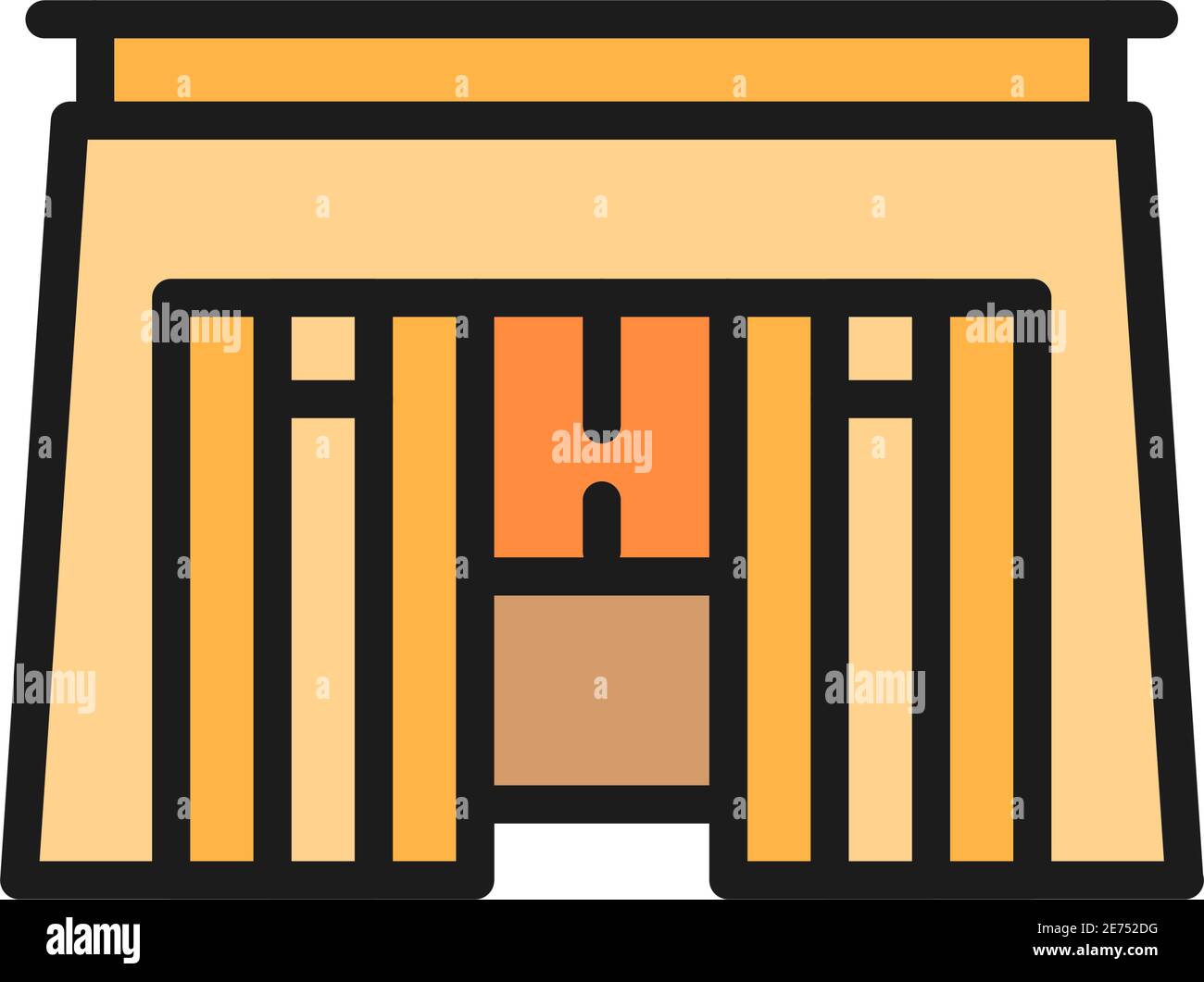 Egyptian tomb, pharaoh sarcophagus color line icon. Isolated on white ...