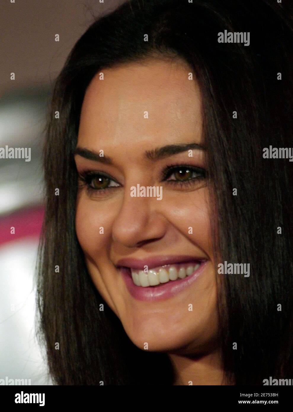 Bollywood actress preity zinta smiles hi-res stock photography and ...