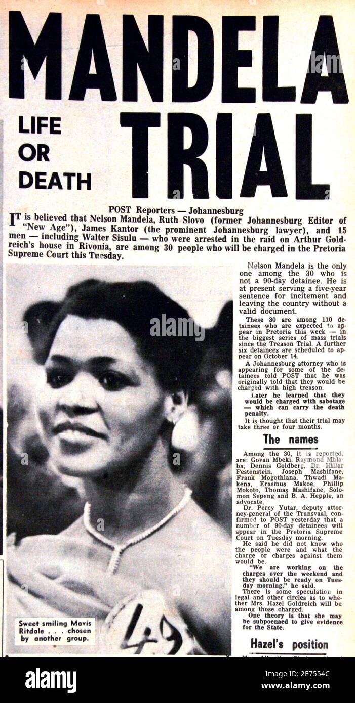 Nelson mandela 1964 hi-res stock photography and images - Alamy