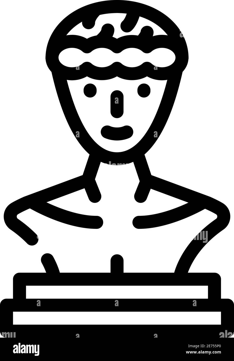 statue museum exhibit line icon vector illustration Stock Vector Image ...