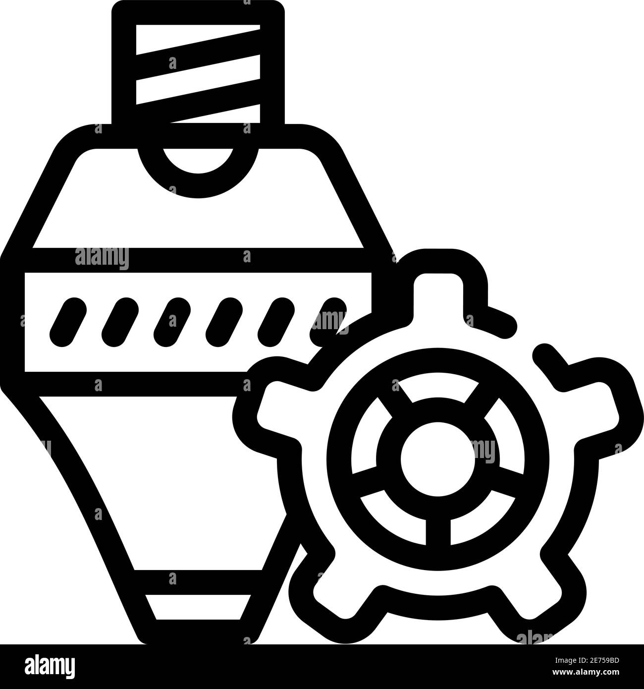 consumables, print head and gear line icon vector illustration Stock ...
