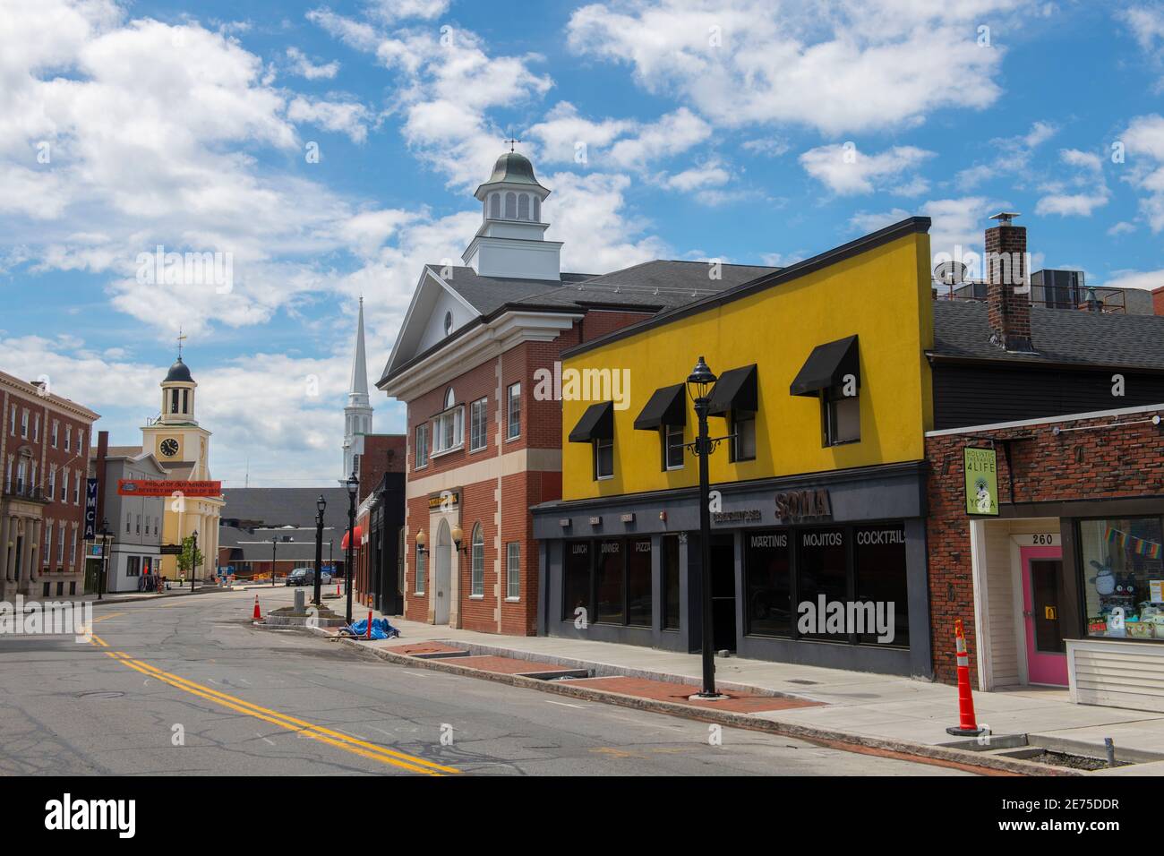 Historic buildings on Cabot Street in historic city center of Beverly ...