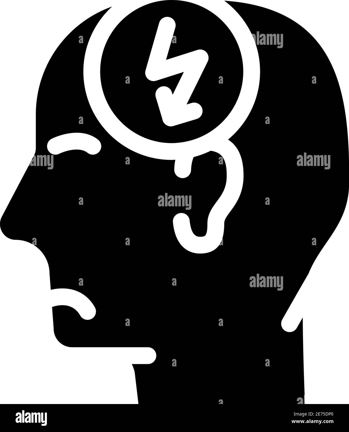 head cutting ache, headache glyph icon vector illustration Stock Vector ...