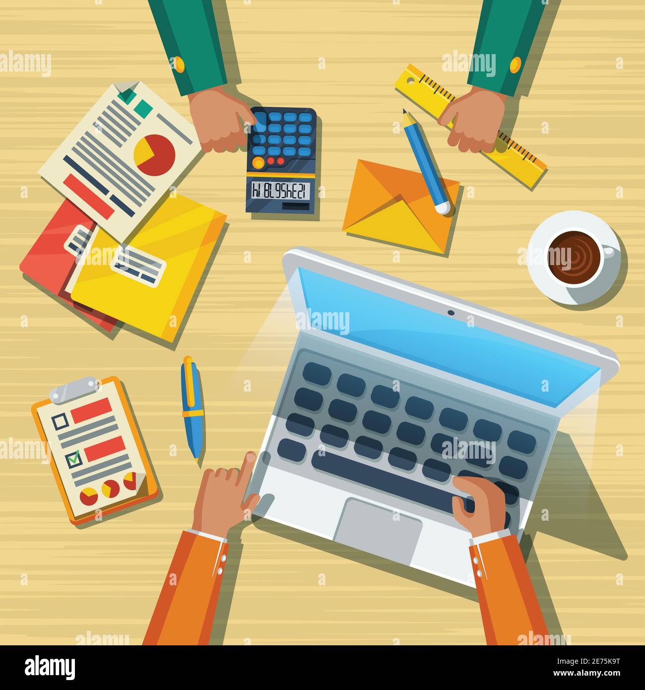 Business team working notepad Stock Vector Images - Alamy