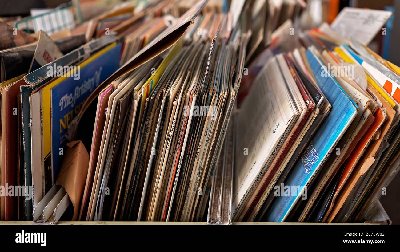 Mackay, Queensland, Australia - January 2021: Old records for sale at ...