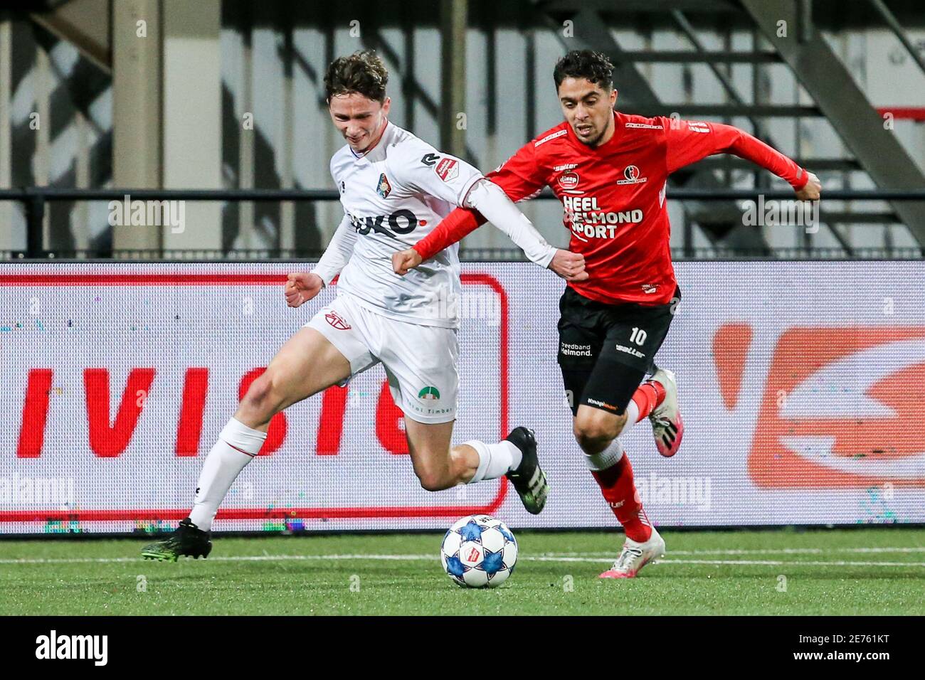 HELMOND, NETHERLANDS - JANUARY 29: L-R Daniel Adshead of Telstar, Karim ...