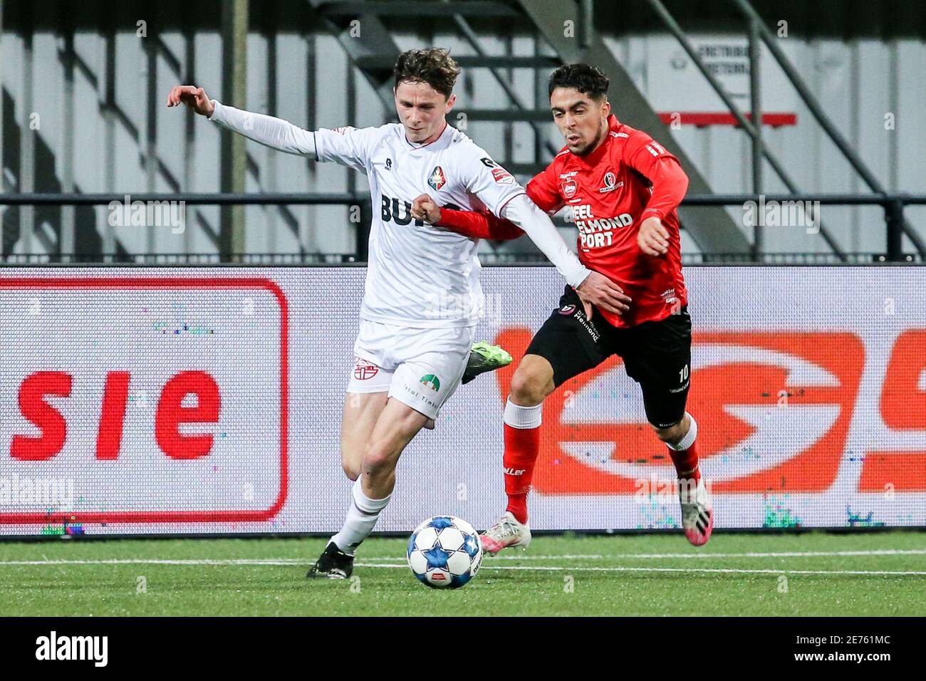 HELMOND, NETHERLANDS - JANUARY 29: L-R Daniel Adshead of Telstar, Karim ...