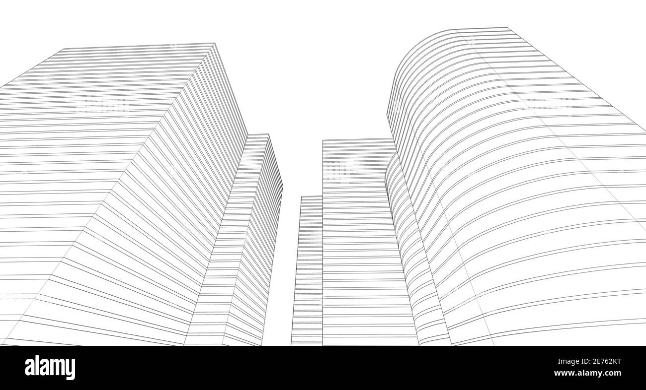 Abstract architectral drawing sketch,Illustration Stock Photo - Alamy