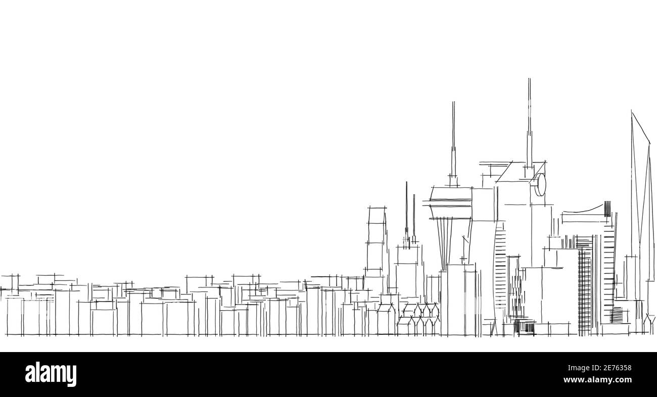 Abstract architectural drawing sketch,Illustration Stock Photo - Alamy