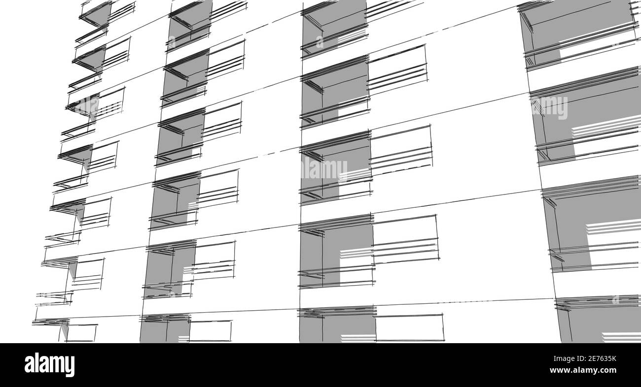 Abstract architectural drawing sketch,Illustration Stock Photo - Alamy