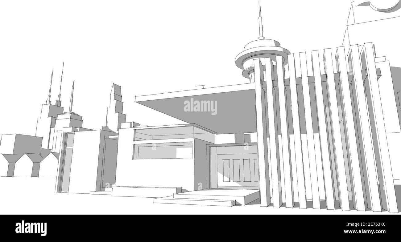 Abstract architectural drawing sketch,Illustration Stock Photo - Alamy Abstract architectural drawing sketch,Illustration Stock Photo - Alamy