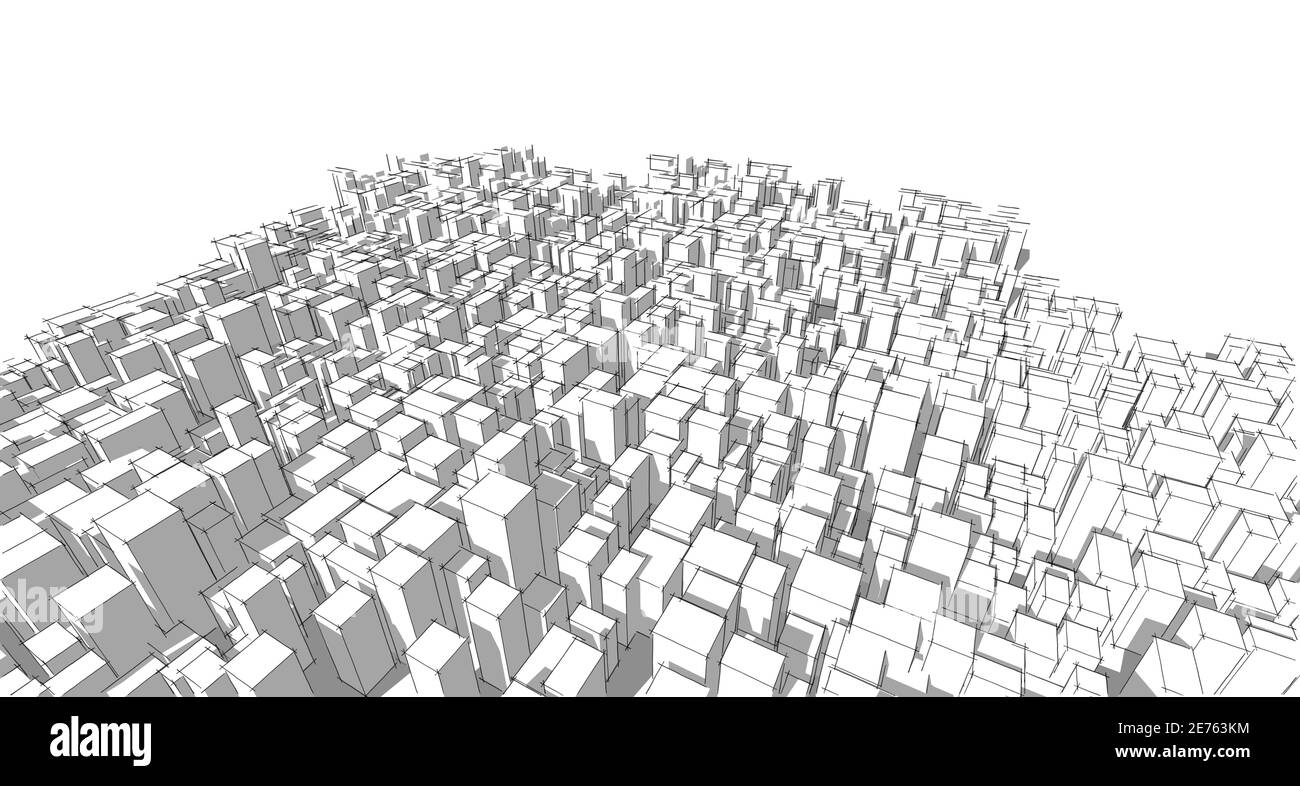 Commercial buildings wireframe High Resolution Stock Photography and ...