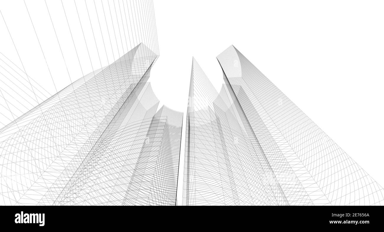 Abstract architectural drawing sketch,Illustration Stock Photo - Alamy