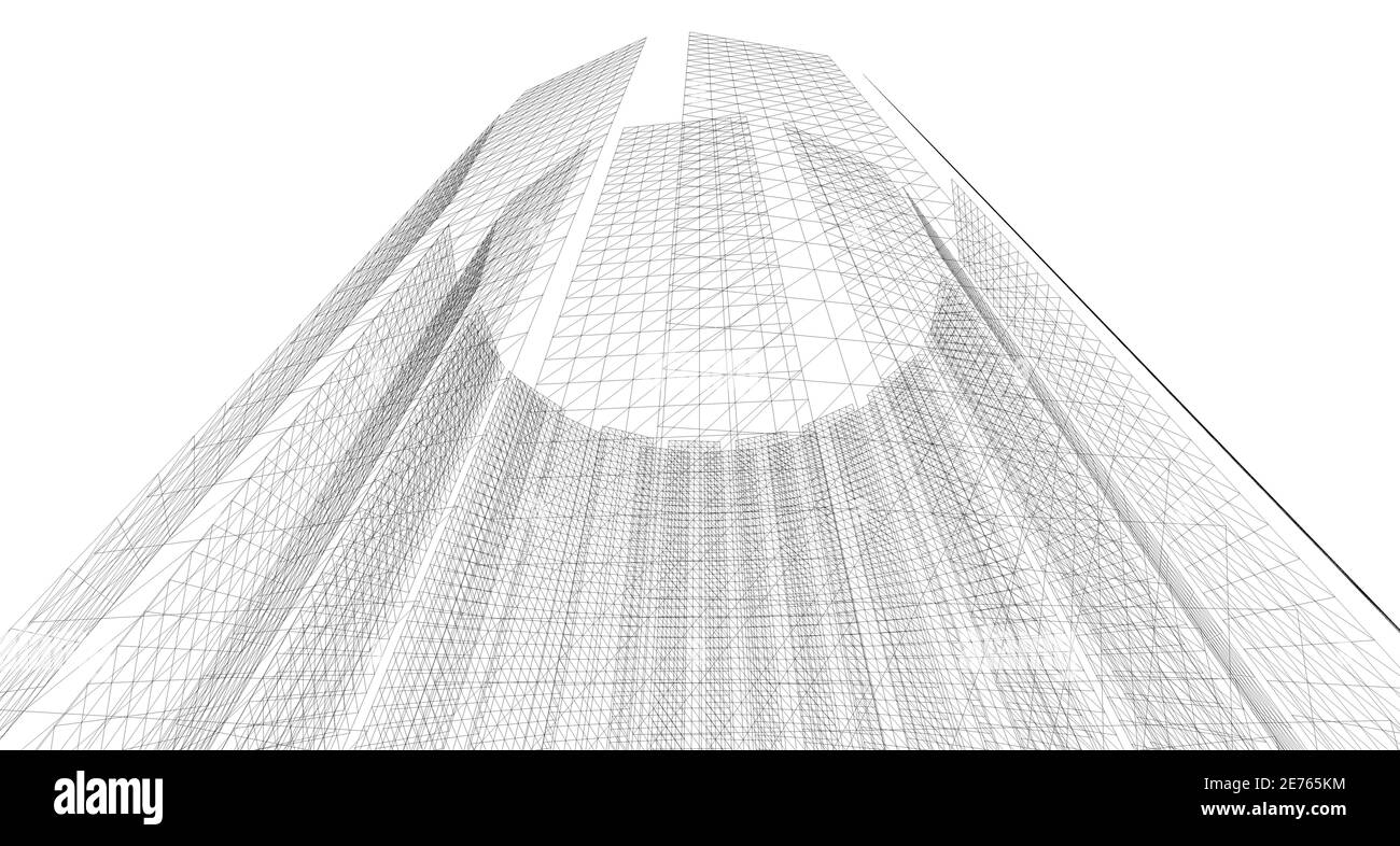 Abstract sketch, Architectural ,Construction ,Wireframe Stock Photo - Alamy