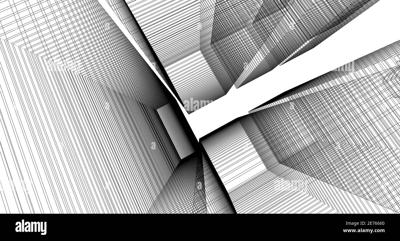 Abstract architectral drawing sketch,Illustration Stock Photo - Alamy