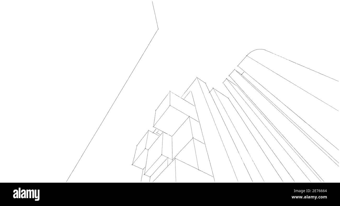Abstract architectural drawing sketch,Illustration Stock Photo - Alamy