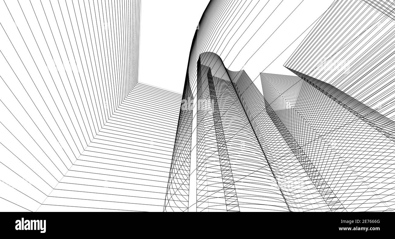 Abstract architectral drawing sketch,Illustration Stock Photo - Alamy