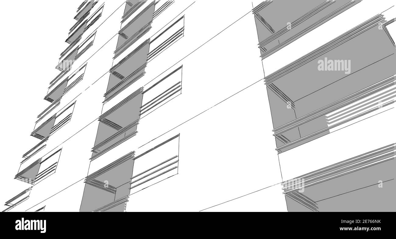 Abstract architectural drawing sketch,Illustration Stock Photo - Alamy