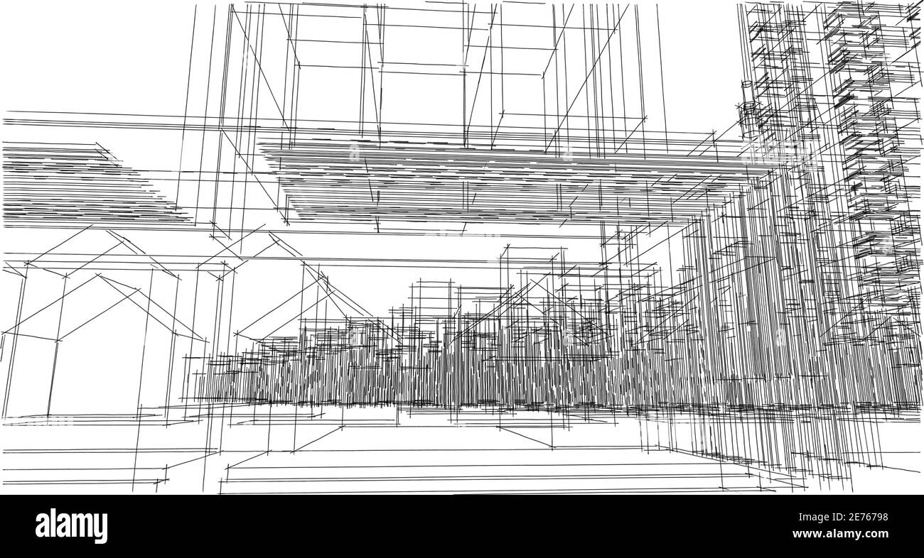 Abstract architectural drawing sketch,Illustration Stock Photo - Alamy