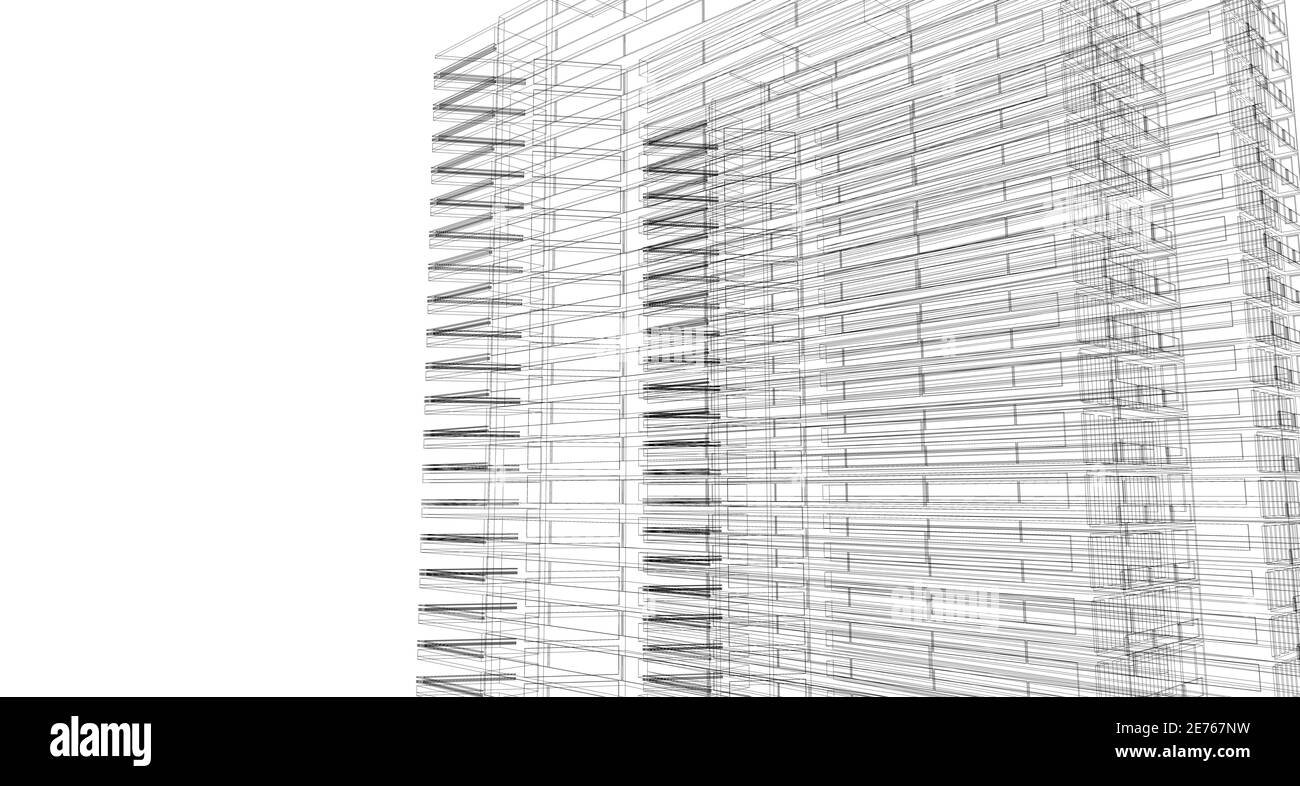 Abstract sketch, Architectural ,Construction ,Wireframe Stock Photo - Alamy