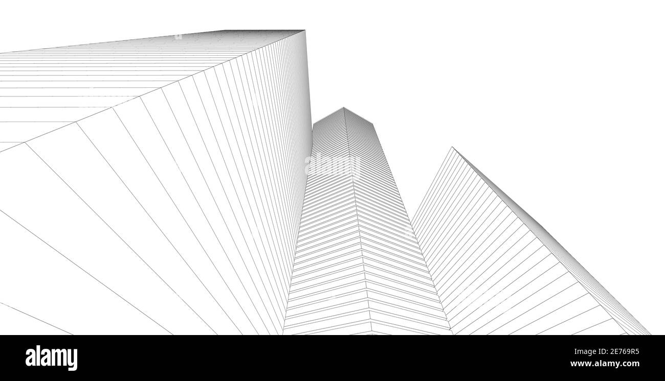 architecture abstract, 3d illustration Stock Photo - Alamy