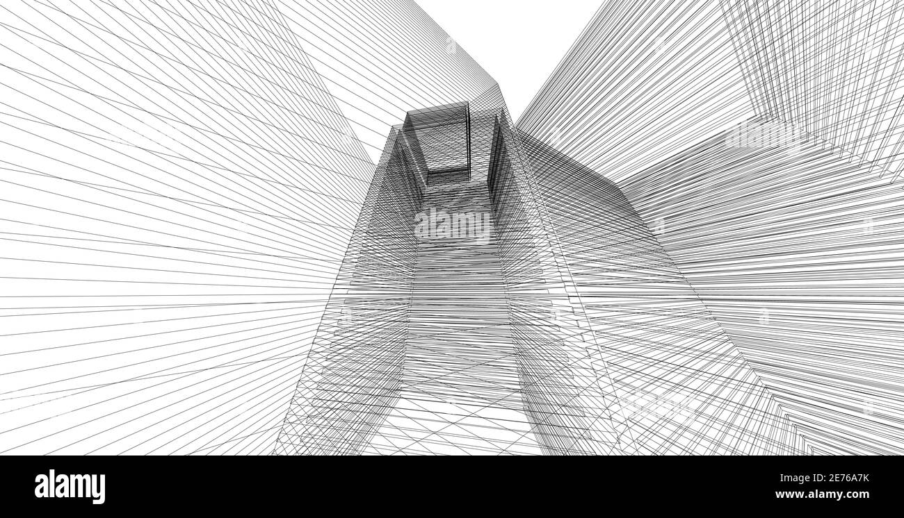 architecture abstract, 3d illustration Stock Photo - Alamy