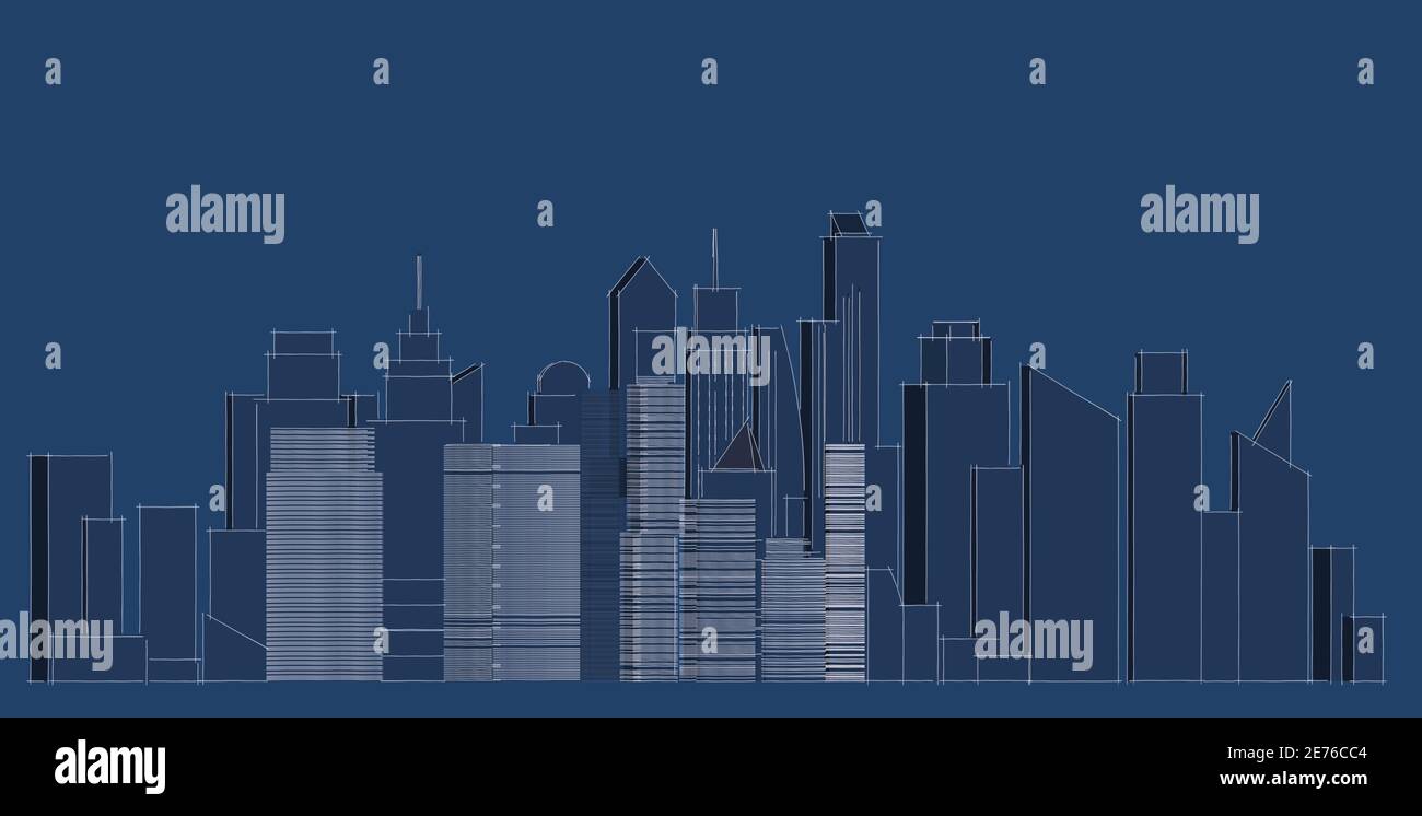 architecture abstract, 3d illustration Stock Photo - Alamy