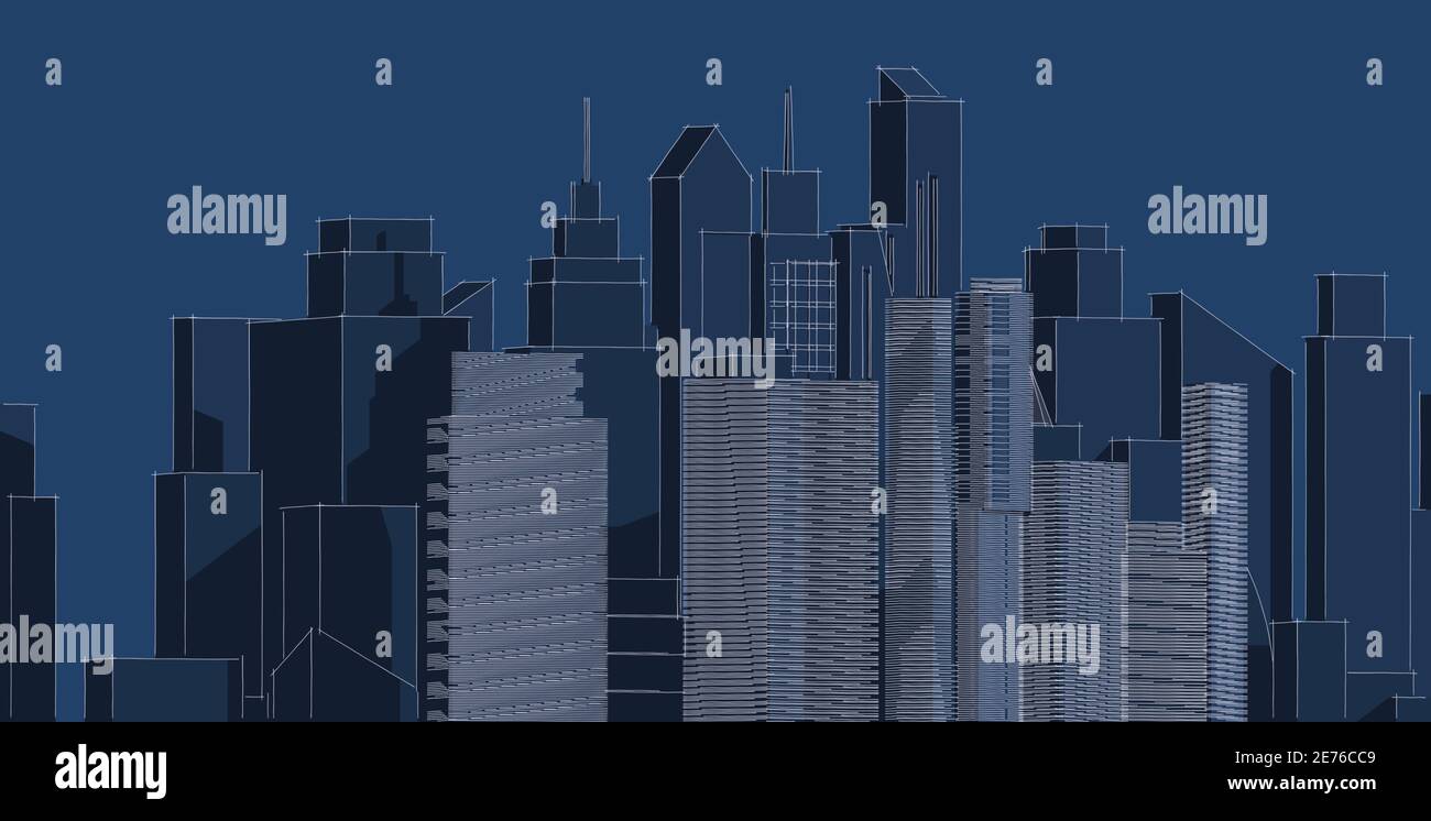 architecture abstract, 3d illustration Stock Photo - Alamy