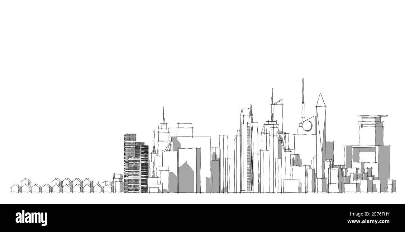 architecture abstract, 3d illustration Stock Photo - Alamy