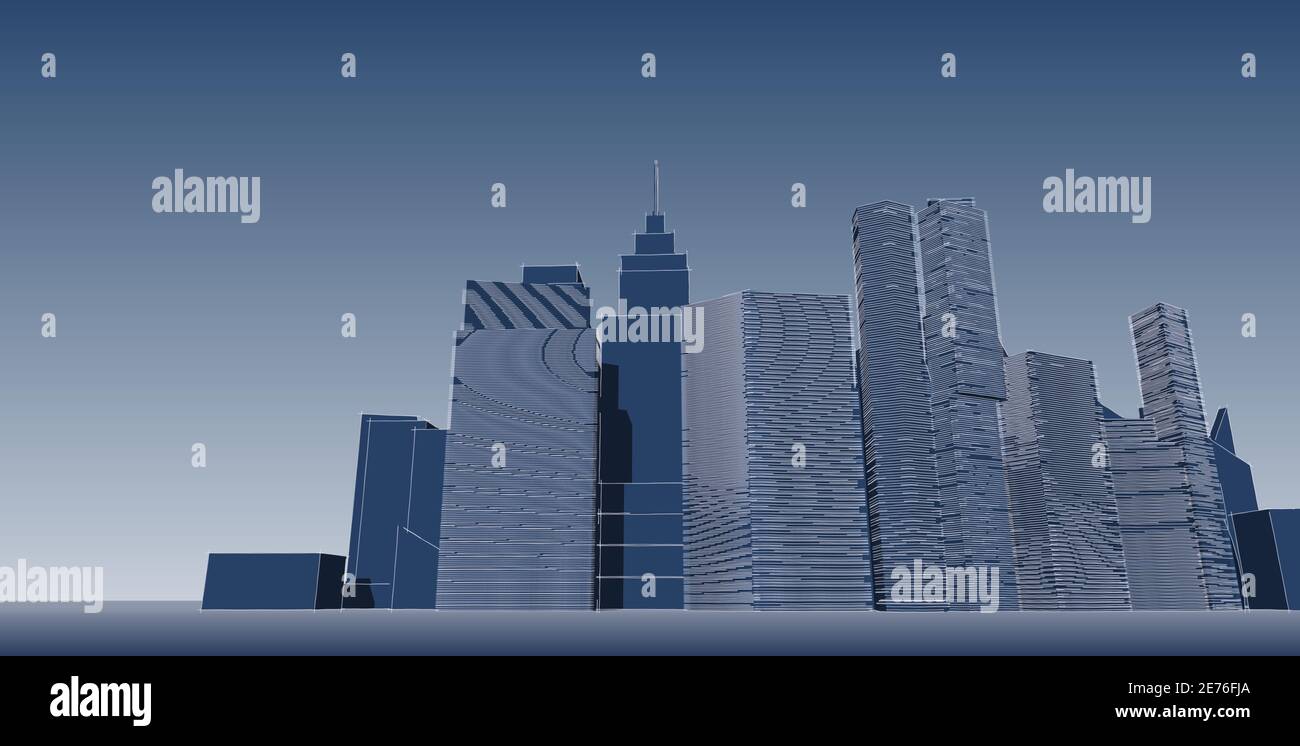 architecture abstract, 3d illustration Stock Photo - Alamy