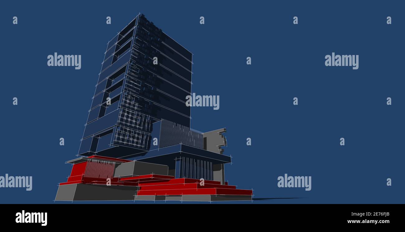 architecture abstract, 3d illustration Stock Photo - Alamy