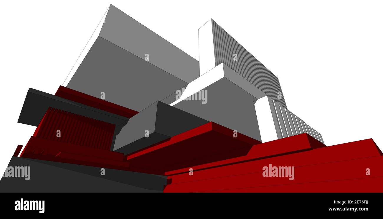 architecture abstract, 3d illustration Stock Photo - Alamy