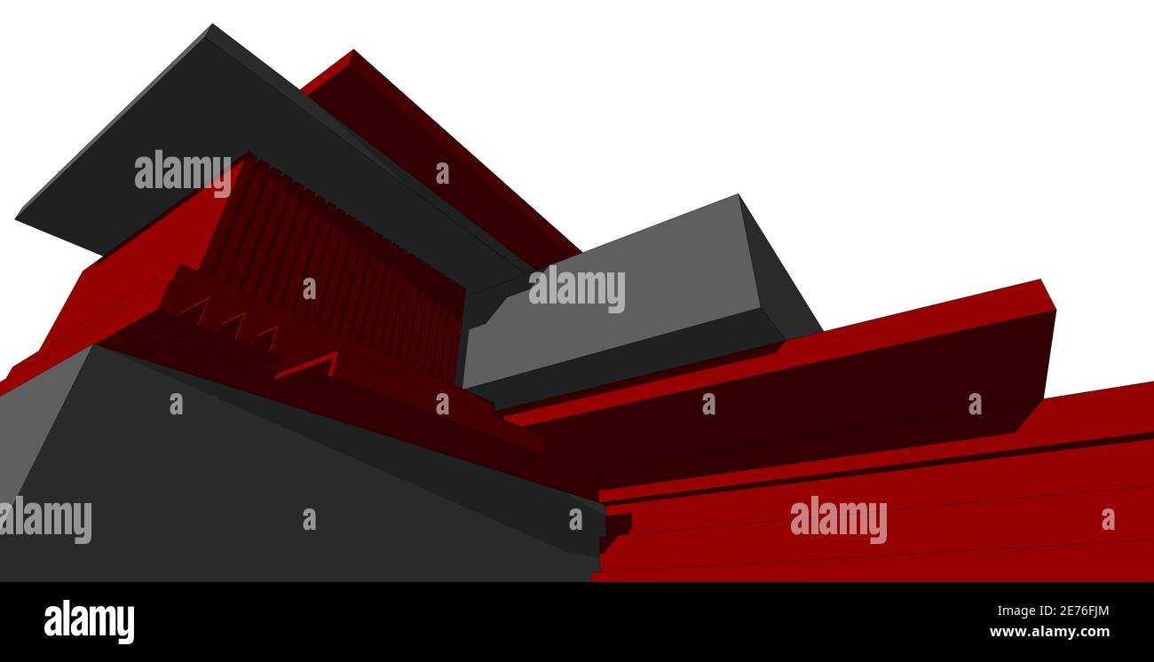 architecture abstract, 3d illustration Stock Photo - Alamy