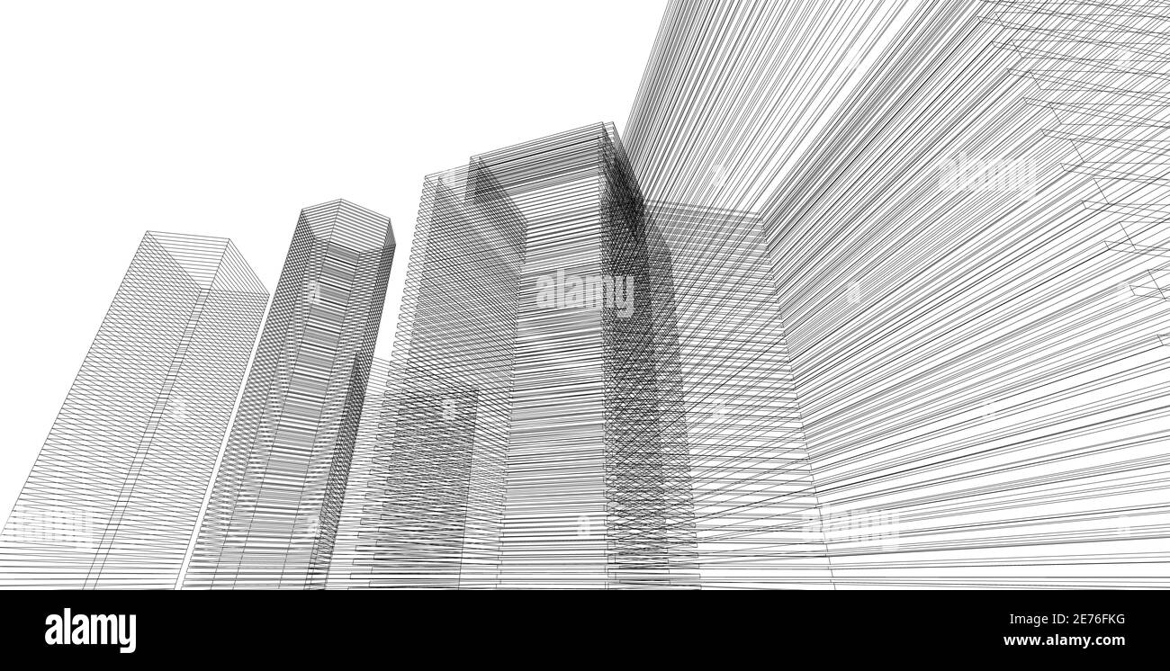 architecture abstract, 3d illustration Stock Photo - Alamy
