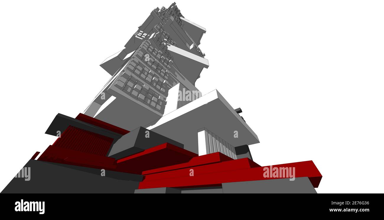 architecture abstract, 3d illustration Stock Photo - Alamy