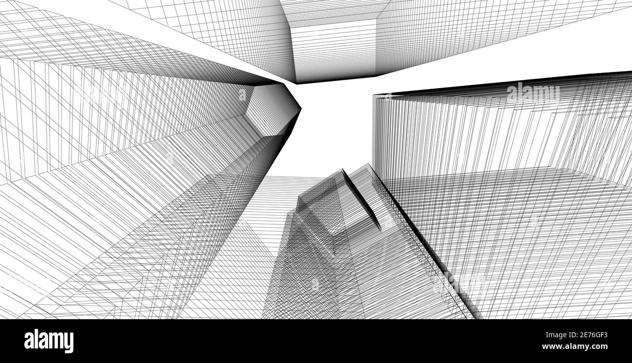 architecture abstract, 3d illustration Stock Photo - Alamy