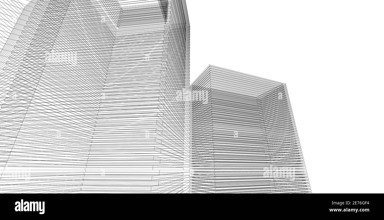 architecture abstract, 3d illustration Stock Photo - Alamy