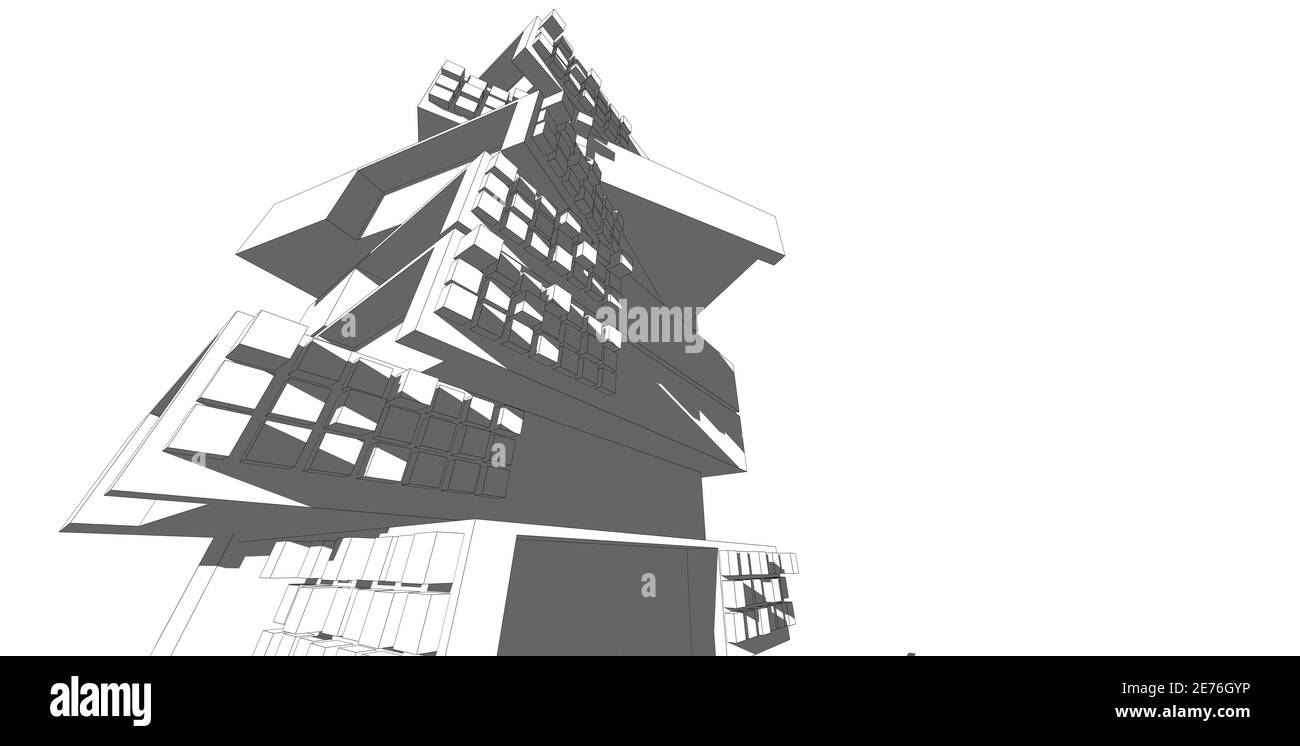 architecture abstract, 3d illustration Stock Photo - Alamy