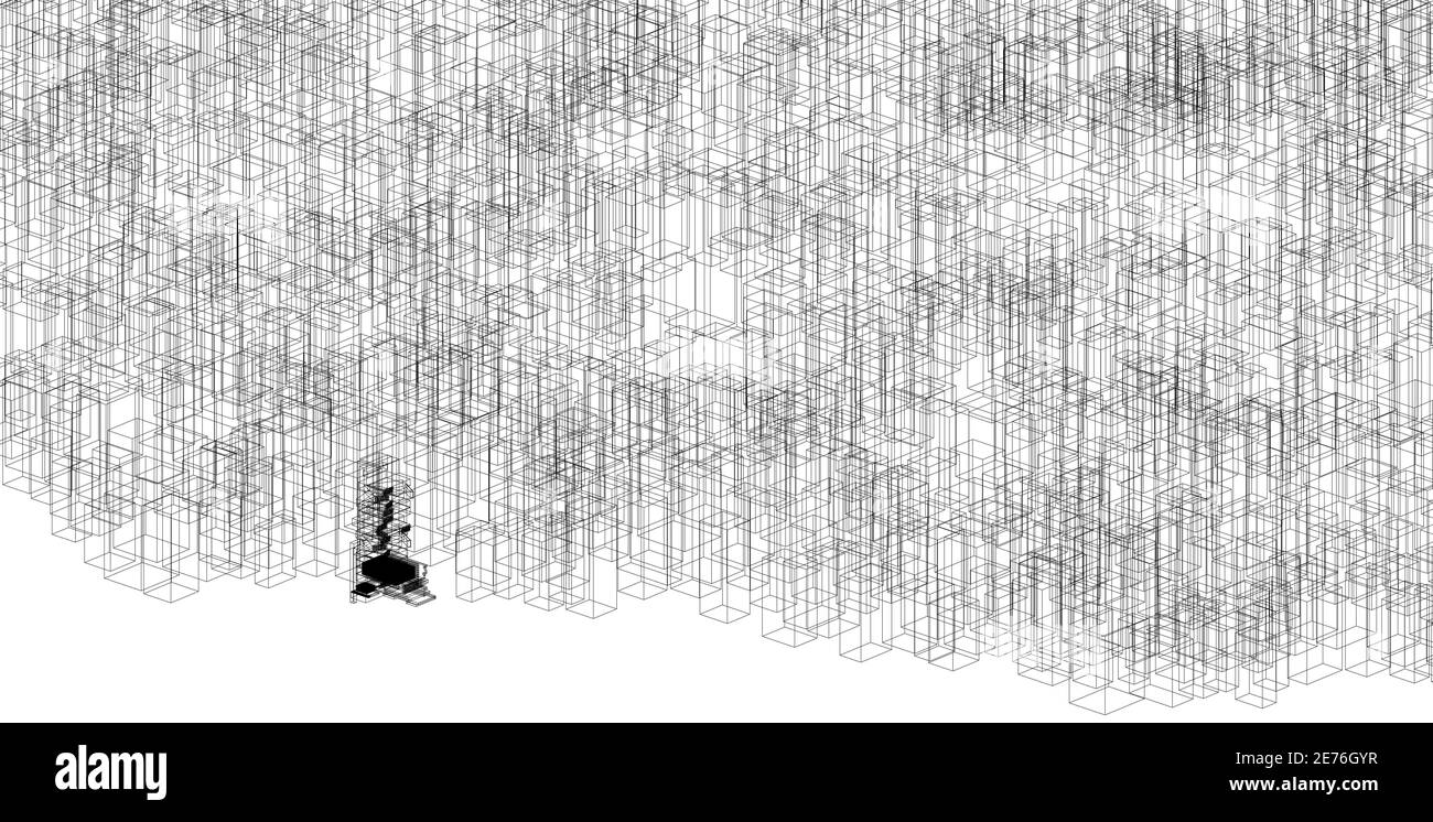 architecture abstract, 3d illustration Stock Photo - Alamy