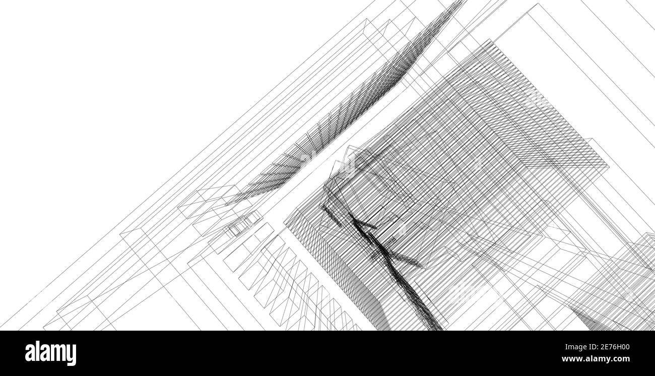 architecture abstract, 3d illustration Stock Photo - Alamy