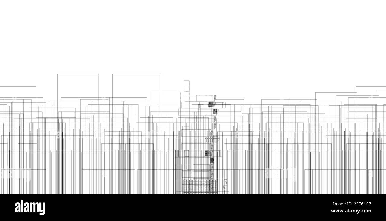 architecture abstract, 3d illustration Stock Photo - Alamy