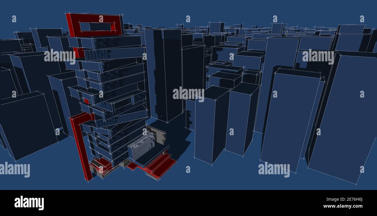 architecture abstract, 3d illustration Stock Photo - Alamy